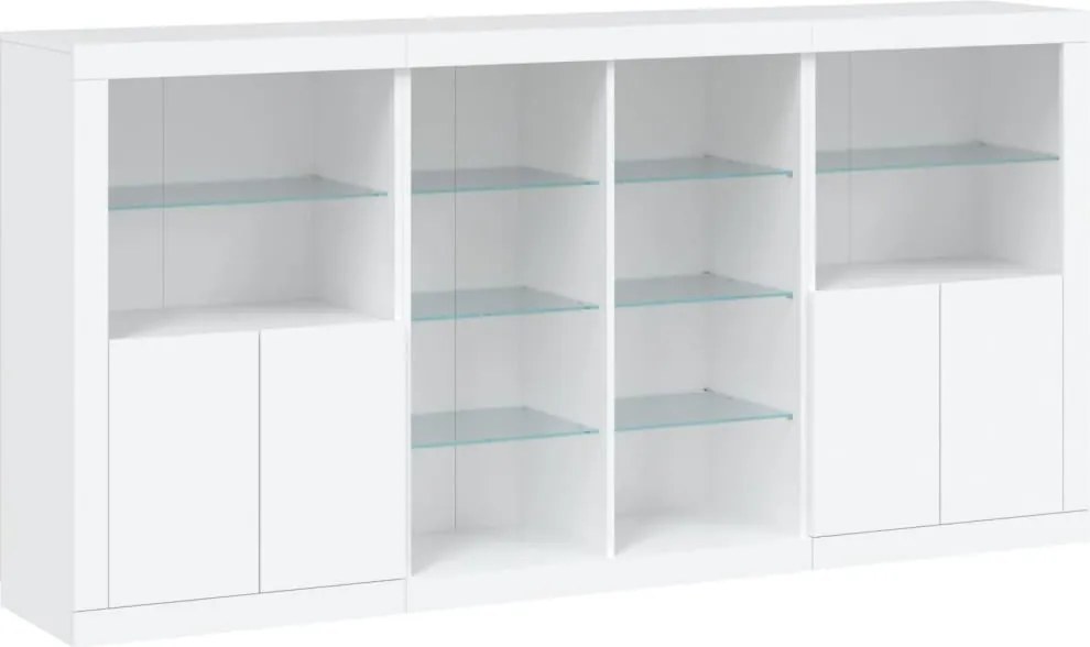 Příborník s LED osvětlením bílý 202 x 37 x 100 cm 3209184