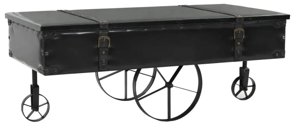 Konferenční stolek na kolečkách černý 110 x 52 x 43 cm kompozit,  345714