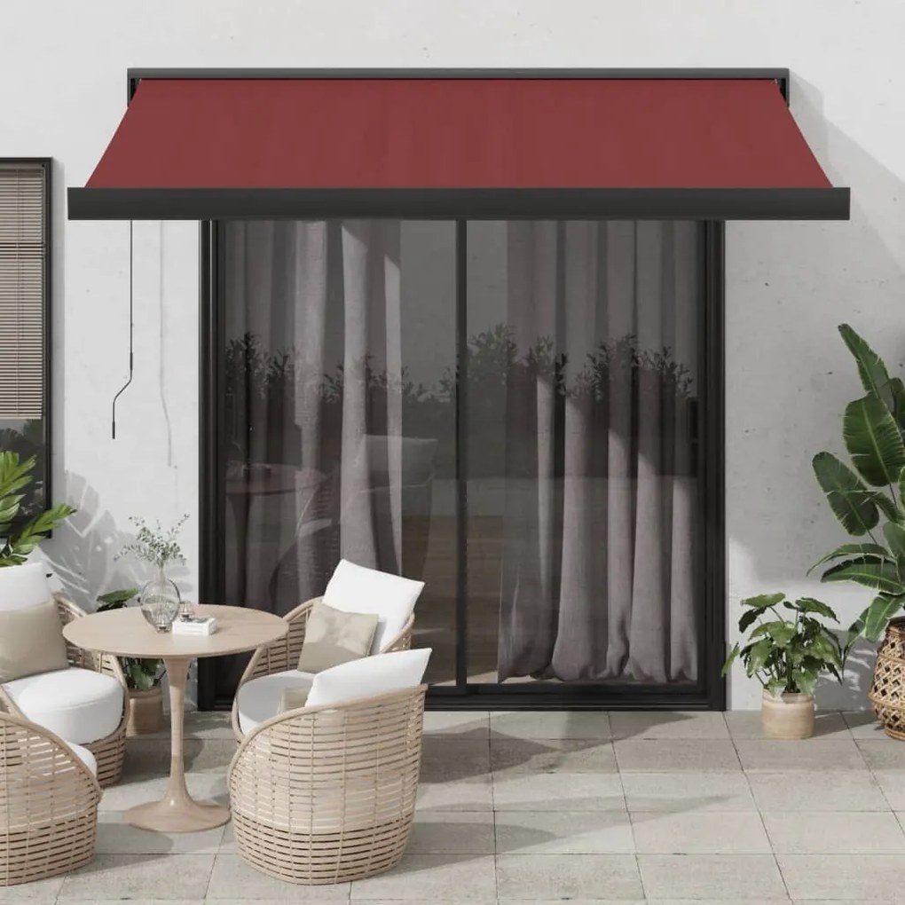 Ručně zatahovací markýza burgundská 350 x 250 cm 3215319