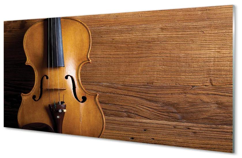 akrylový obraz Housle na dřevo 120x60 cm