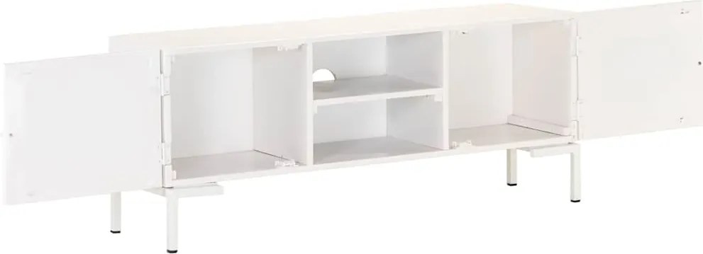 TV stolek bílý 115 x 30 x 46 cm masivní mangovníkové dřevo 323580