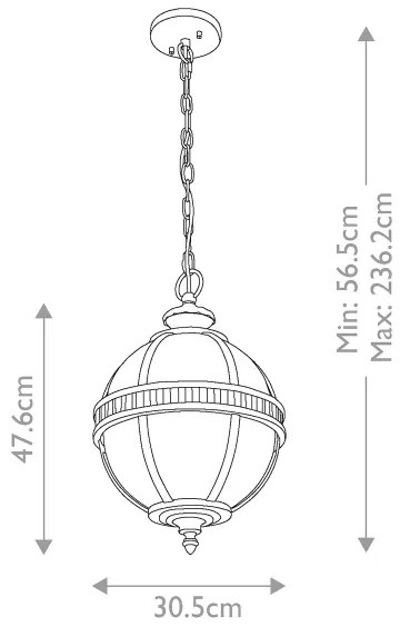 Kichler KL-HALLERON-8M - Venkovní lustr na řetězu HALLERON