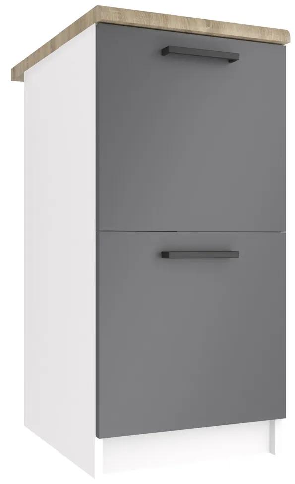 Kuchyňská skříňka Belini spodní 40 cm šedý mat
s pracovní deskou  TOR SD2-40/0/WT/SR/1/B1
