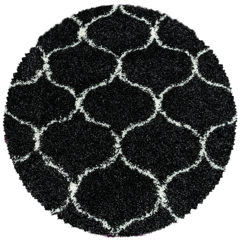 Ayyildiz Kusový koberec SALSA 3201, kulatý, Antracitová Rozměr koberce: 160 cm KRUH