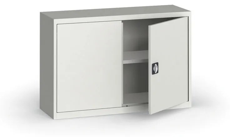 Plechová policová skříň na nářadí KOVONA, 800 x 1200 x 400 mm, 1 police, antracit/šedá