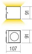 Redo group Redo Teko, bílé nástěnné exteriérové svítidlo se svícením dolu, 2x6W LED 3000K, výška 9,1cm, IP65