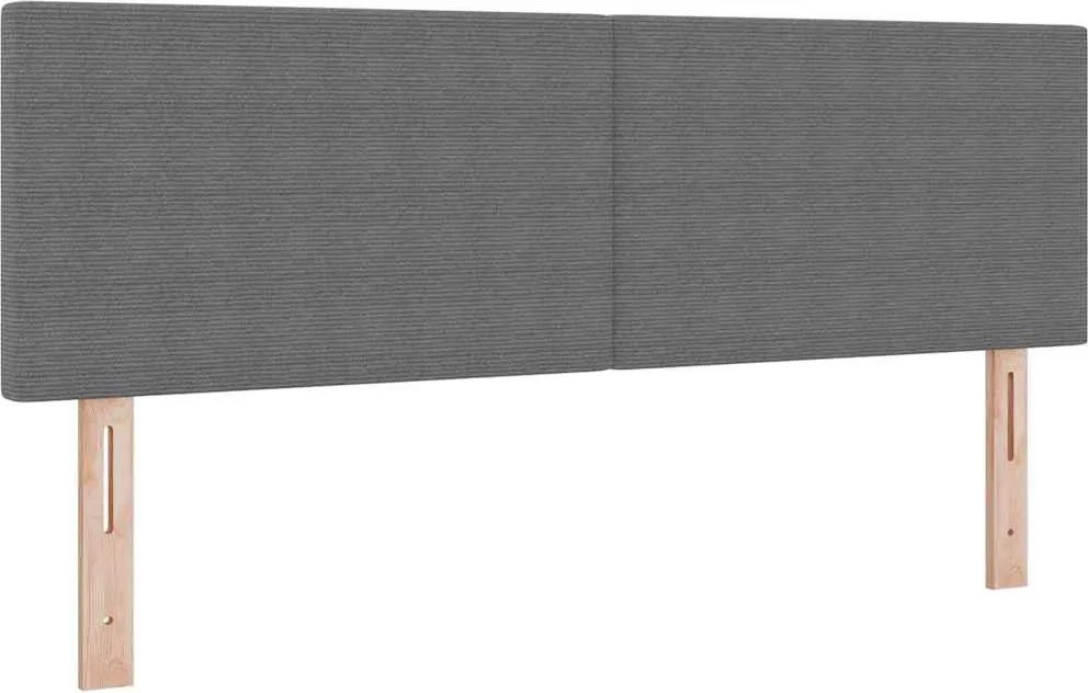Postel s boxspringem s čelo Světle šedá a bílá 140 x 190 cm 3337511