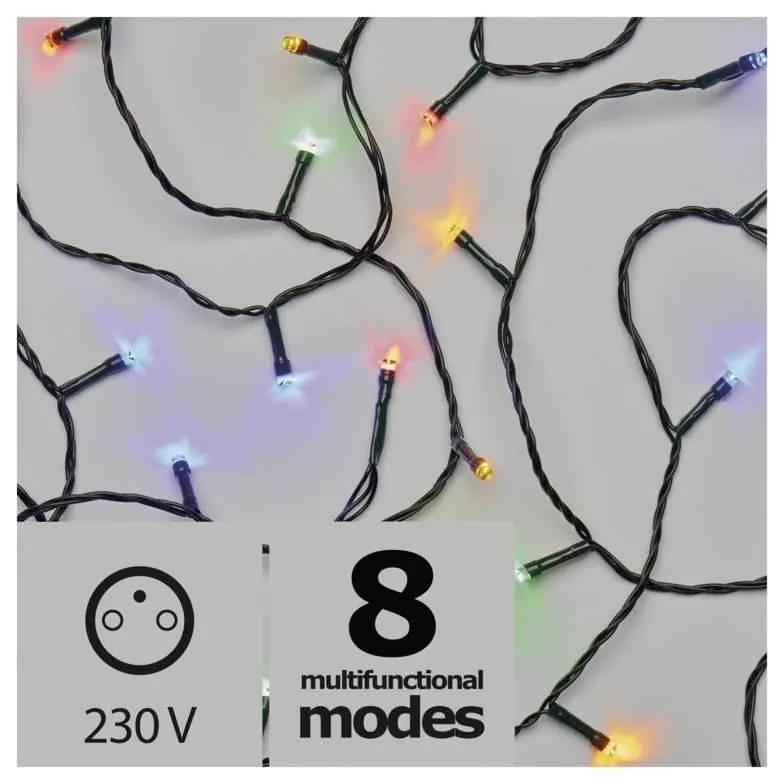 LED venkovní vánoční řetěz, 80xLED, vícebarevné světlo, 8m, 8 funkcí Emos ZY1450