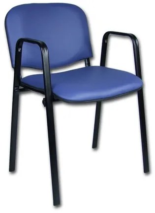Konferenční židle ISO eko-kůže s područkami Modrá D4 EKO