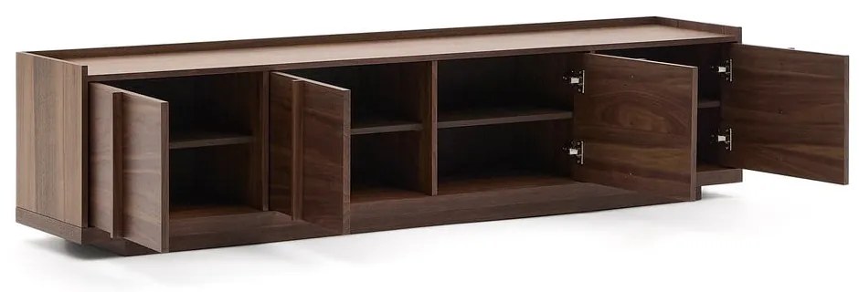 Hnědý TV stolek v dekoru ořechu 200x47x40 cm Onix – Kave Home
