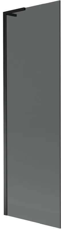 Mexen Next L, 1-křídlová vanová zástěna 60 x 150 cm, 6mm šedé sklo, černý profil, 895-060-000-03-40-70