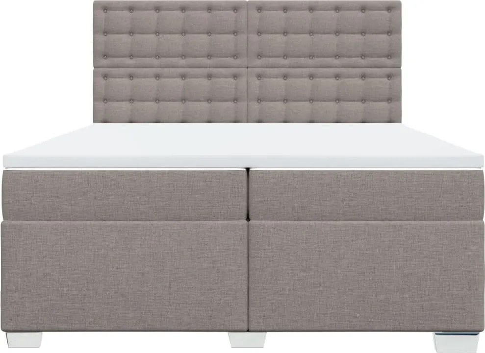 Box spring postel s matrací taupe 200x200 cm textil 3292913