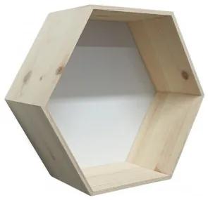 ČistéDřevo Přírodní police - hexagon 38,5 x 33,5 x 15 cm