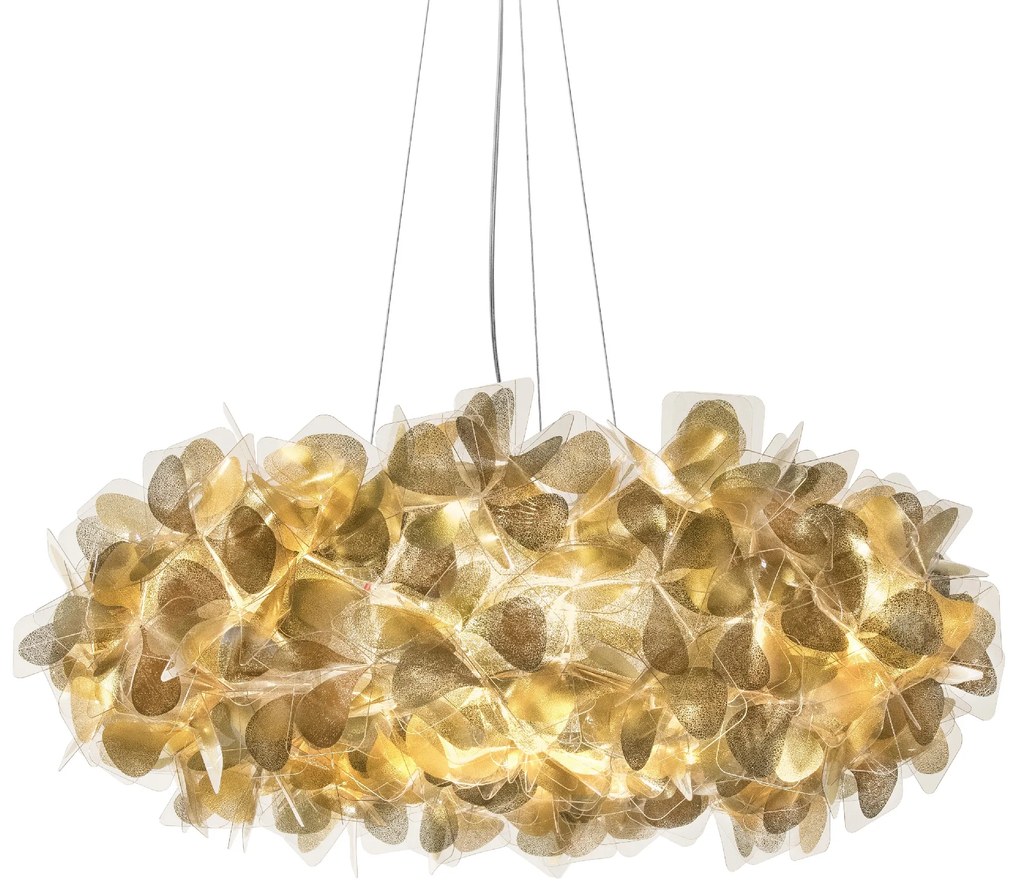 Slamp Clizia Mama Non Mama Gold Large, designové svítidlo s čirým kabelem, 4x12W E27, prům. 78cm
