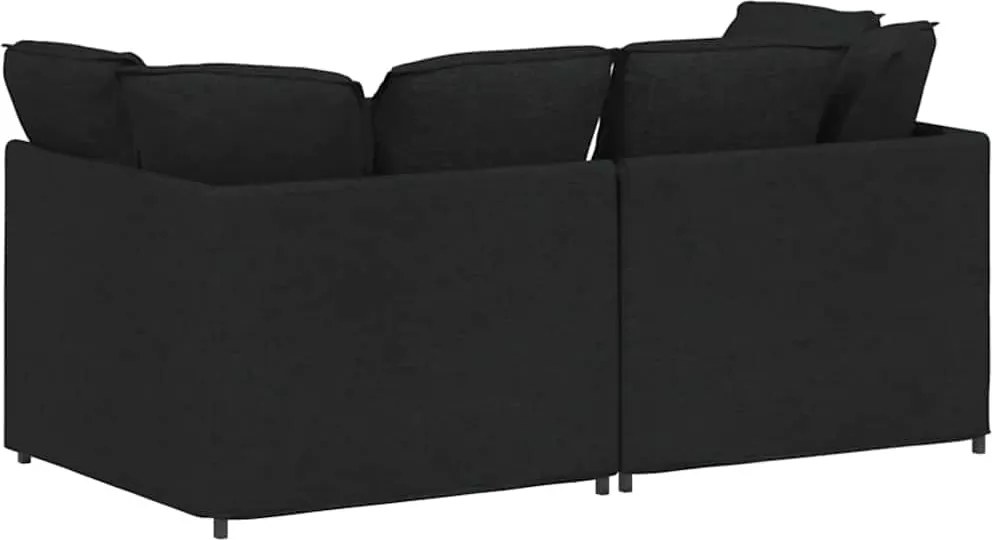 Modulární pohovka s polštáři textil černá 3321239
