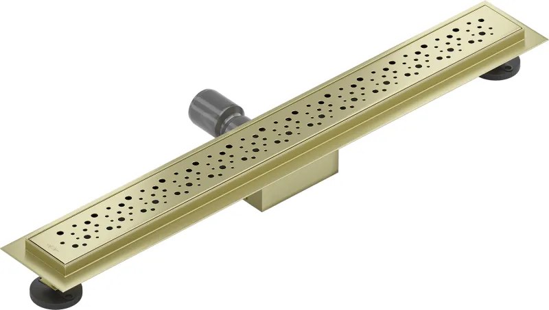 Mexen Flat, lineární podlahový žlab 50 cm, M12, zlatá matná, 1A21050-15