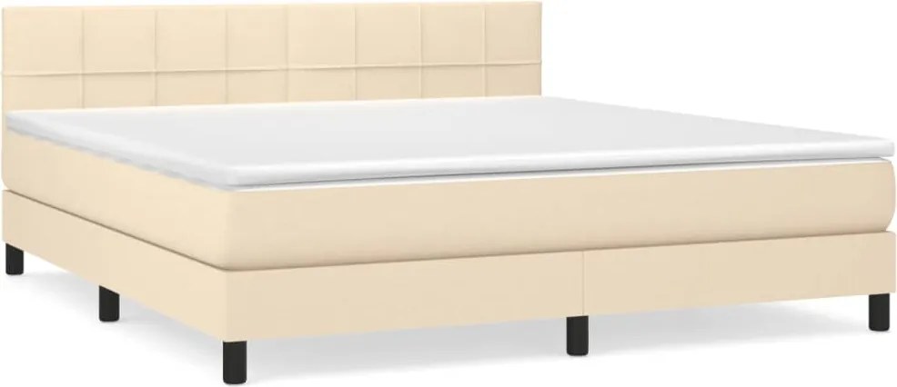 Box spring postel s matrací krémová 180x200 cm textil 3140078