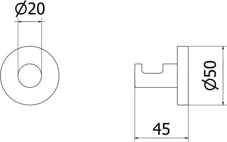Mexen Ovio, nástěnný háček na ručníky, černá chrom, 70A19511-73