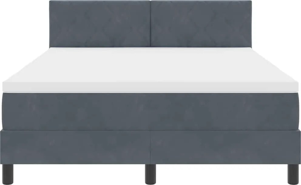 Postel s boxspringem s čelo Tmavě šedá 140 x 200 cm samet 3339243