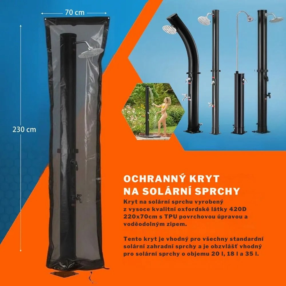 Solární sprcha KARIBIK, 35 l, černá Jurhan