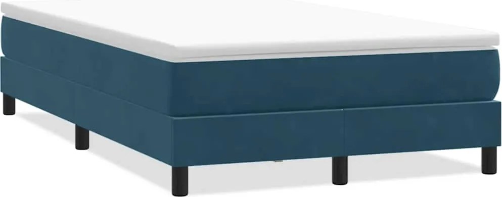 Postel Box Spring bez matrace tmavě modrá 120x210 cm samet 3315823