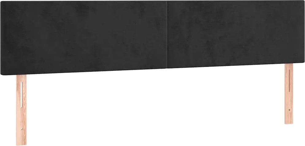 Box spring postel s matrací a LED černá 180x200 cm samet 3134299