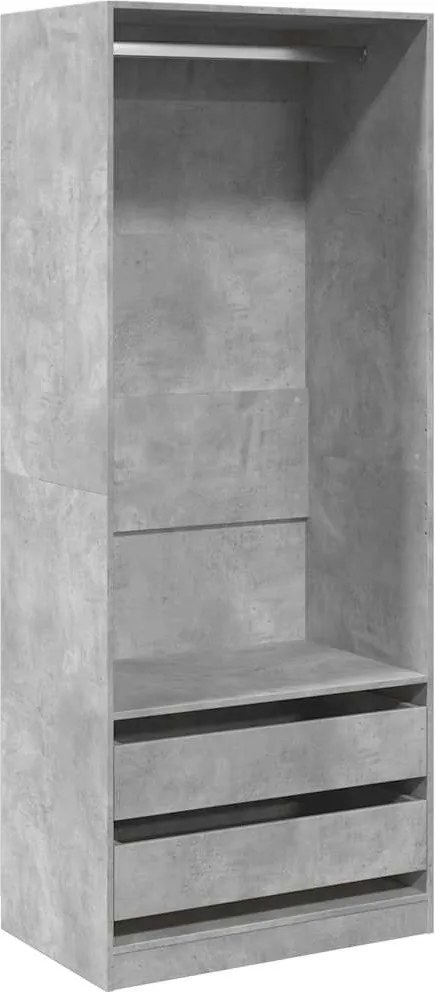 Šatní skříň betonově šedá 80 x 50 x 200 cm kompozitní dřevo 3307750