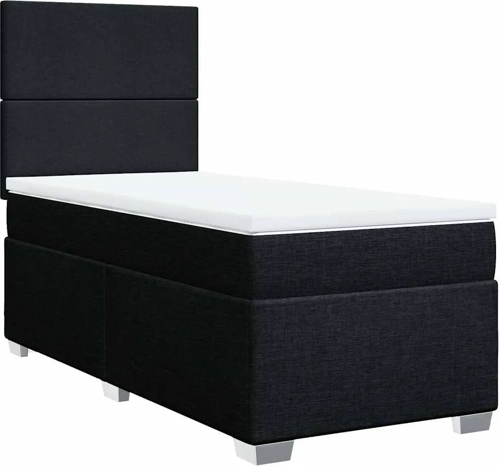 Box spring postel s matrací černá 90x190 cm textil 3292638