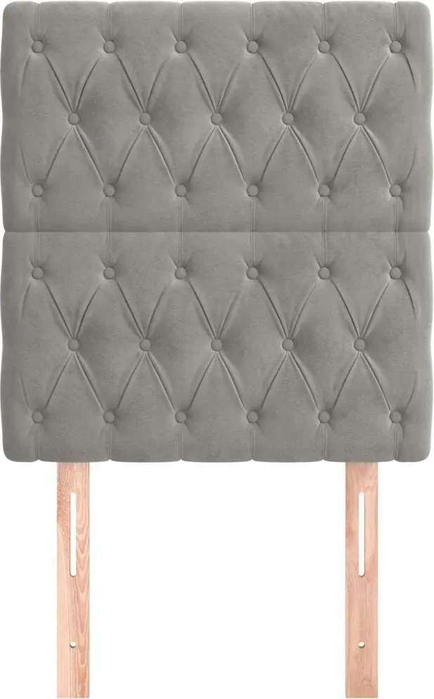 Čelo postele světle šedé 80x7x118/128 cm sametové 3116698