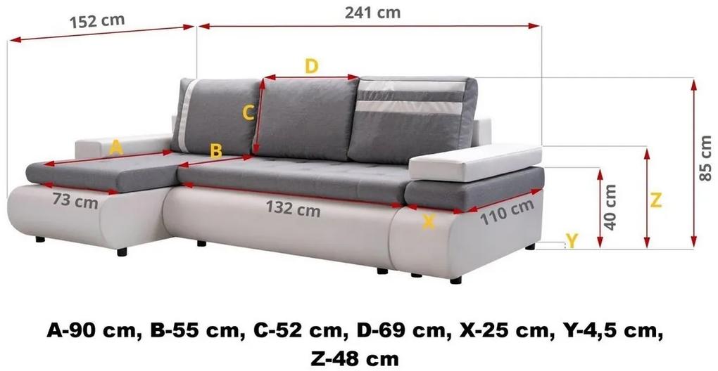 Casarredo - Komfort nábytek Rohová sedací souprava MELCHOR rozkládací s úložným prostorem, Sioux 1114/Lux 32 | Umístění rohu: roh na pravé straně