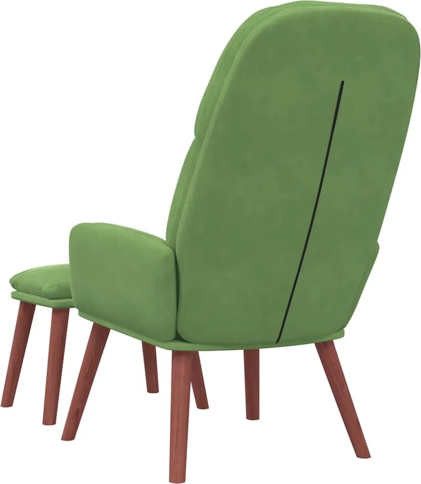 Relaxační křeslo s podnožkou světle zelené samet 3315119