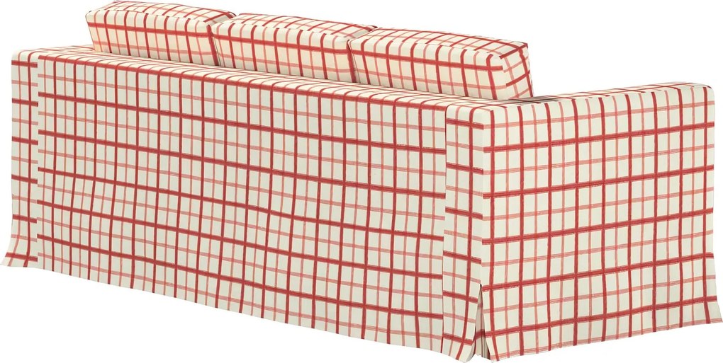 Potah na pohovku IKEA Karlanda 3-místná nerozkládací, dlouhý barva červená látka vzorované