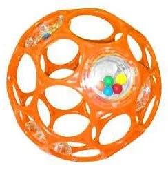 Bright Starts Míček OBALL RATTLE s chrastítkem 10 cm Oranžová