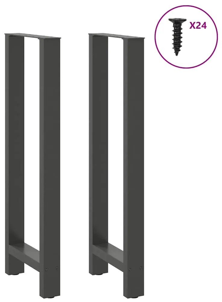 vidaXL Nohy k barovému stolu antracitové 2 ks 50 x (110-111) cm ocelové