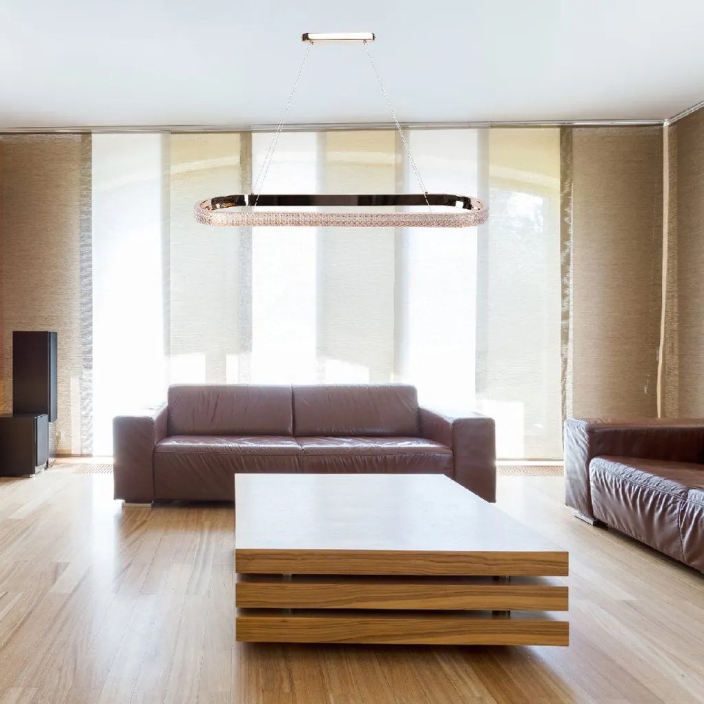 Toolight Toolight, LED závěsné svítidlo 90cm APP1751-CP, zlatá lesklá, OSW-06065