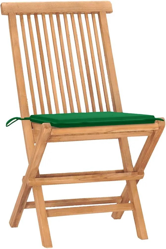 3dílný skládací zahradní jídelní set s poduškou masivní teak 3063203