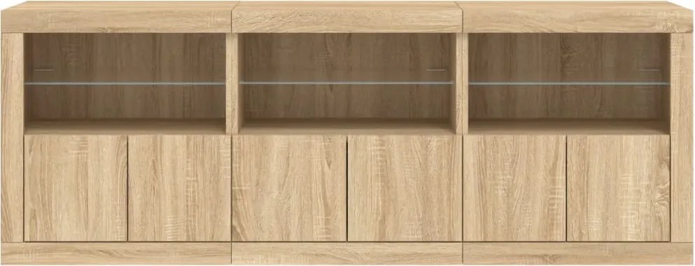 Příborník s LED osvětlením dub sonoma 181,5 x 37 x 67 cm 3209004