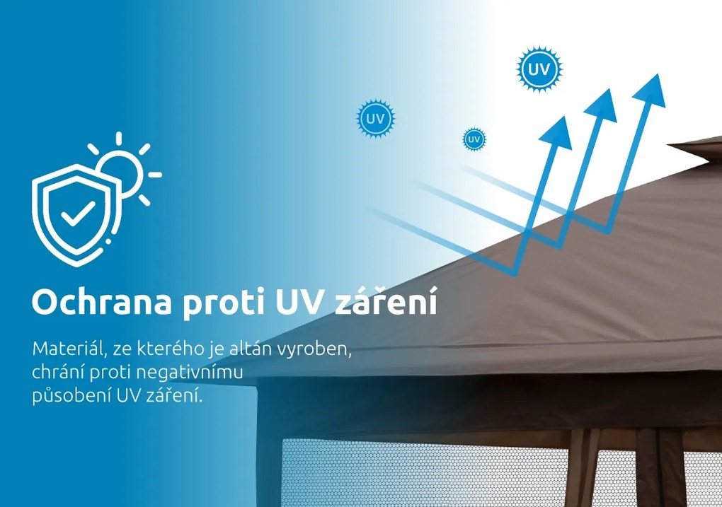 Marimex | Zahradní altán Marimex Vista 3x3 m - hnědý | 10970572