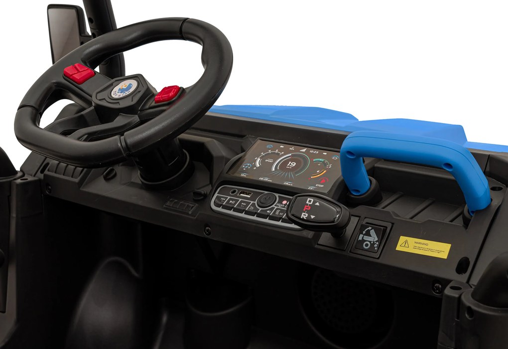 Ramiz Dětské auto Pick-Up Speed 900 modré + pohon 4x4 + pohyblivá korba + zavazadlový prostor + dálkové ovládání + lopatka + LED a zvuky