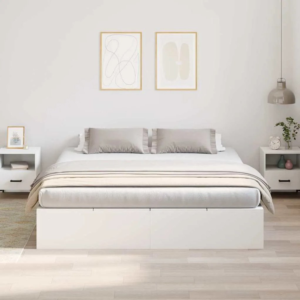 Rám postele s úložným prostorem s úložištěm Bílá 180 x 200 cm 3335397