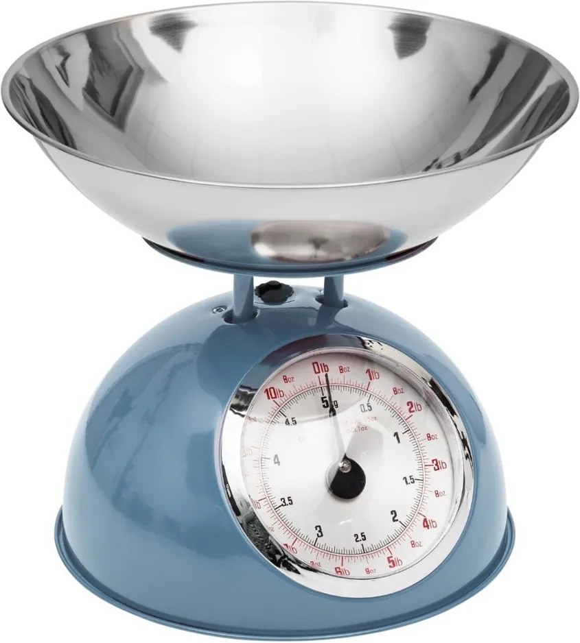 Mechanická váha, kuchyňská váha, designová váha  RETRO DESIGN, 5 kg, barva modrá