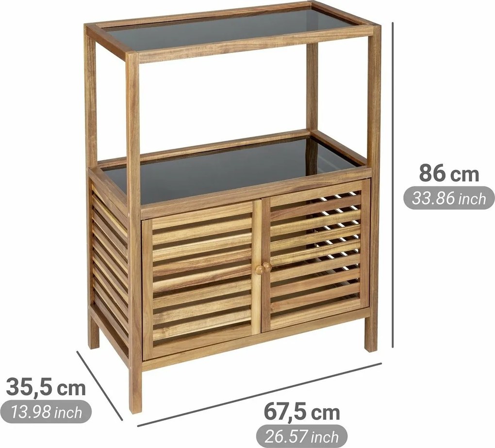 Wenko Široký koupelnový regál s dvířky FONDI