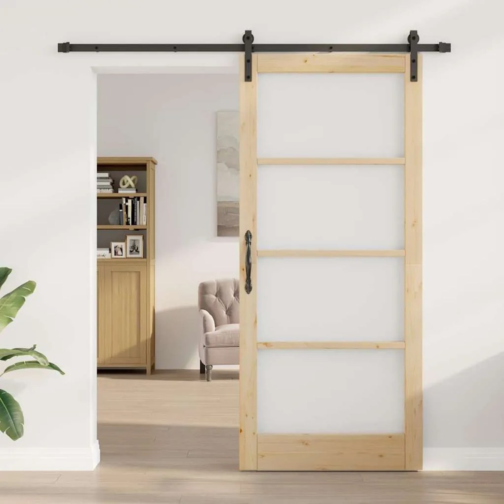 Posuvné dveře ORKDAL Přirozená a černá 93 x 211 cm 3331869