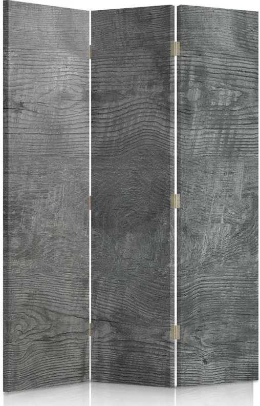 Paraván - Gray Wood | trojdílný | oboustranný 110x150 cm