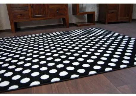 koberec SKETCH F764 černá / krém tečky velikost 180x270 cm | krásné koberce cz
