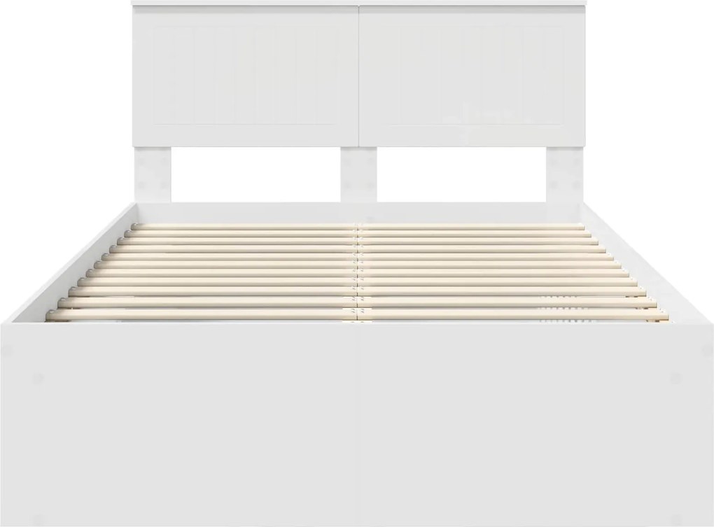 Rám postele s čelo Bílá 120 x 200 cm Masivní borové dřevo 3410618