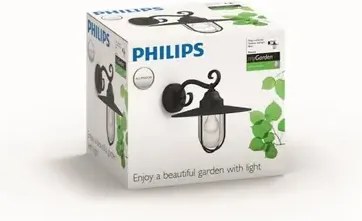 Philips Pasture černá / Venkovní nástěnné svítidlo / bez zdroje / E27