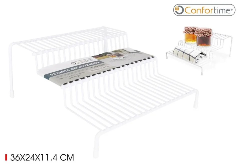 CONFORTIME Organizér, 3-patrový, bílý kov, PATRO - 36 x 24 x 11,4 cm