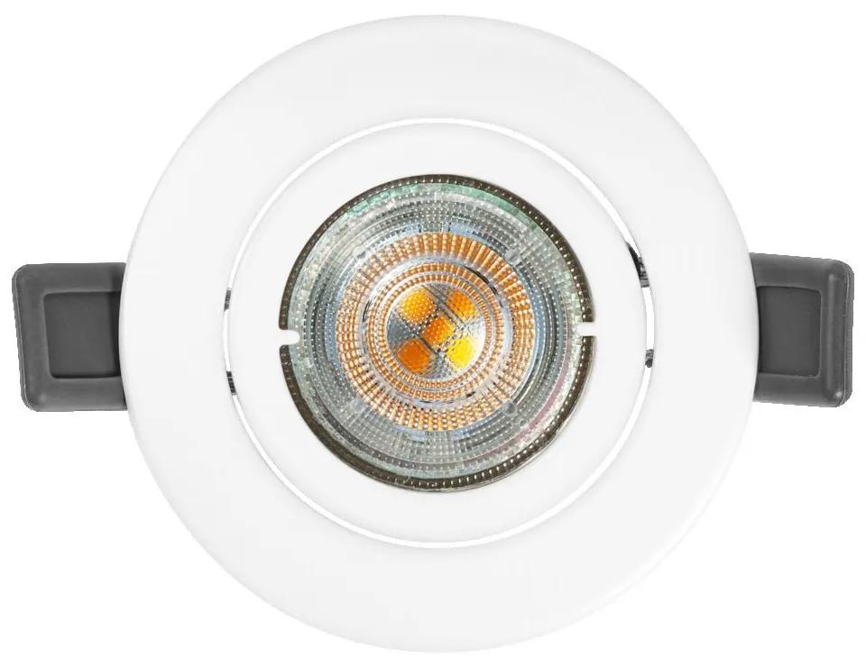 Stropní LED bodovka stříbrná GU10 4.3W ECESS ADJ teplá bílá