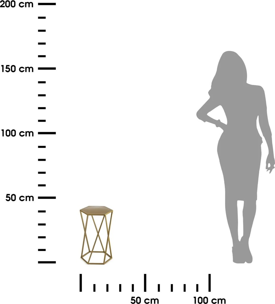 STOJAN NA KVĚTINÁČ HEXAGON 40X24X27 CM ZLATÁ